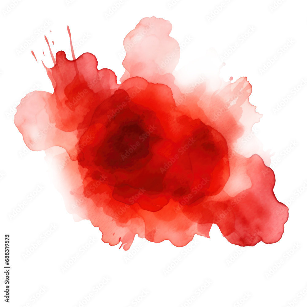 watercolor transparent red element overlay stain splash PNG white ...