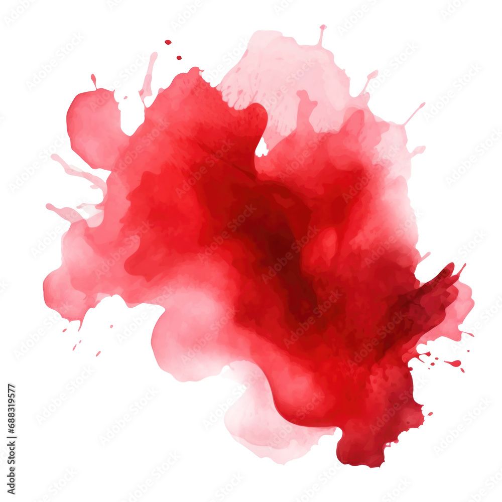watercolor transparent red element overlay stain splash PNG white ...