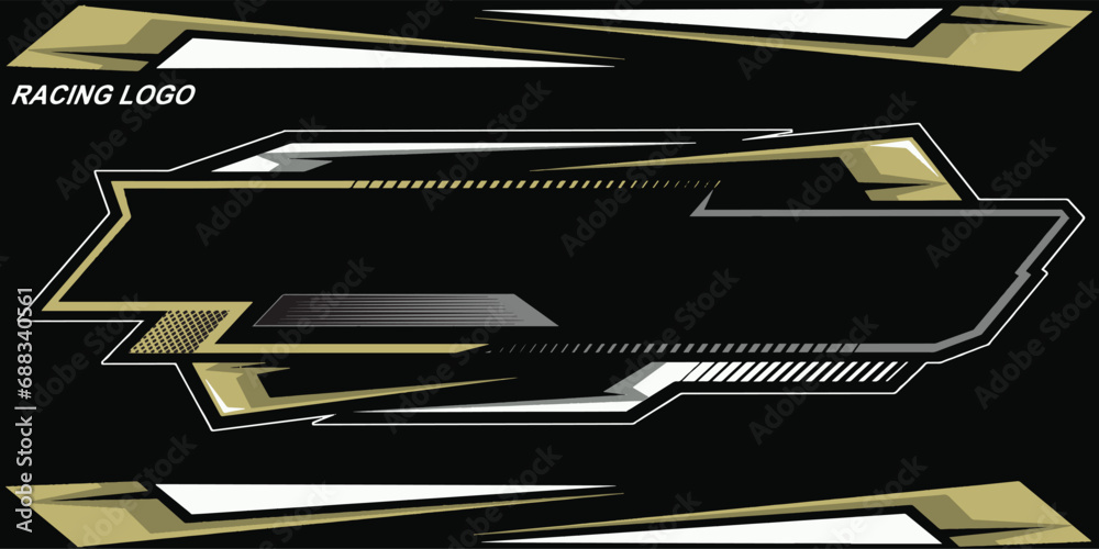 racing logo isolated in black background for business elements, screen ...