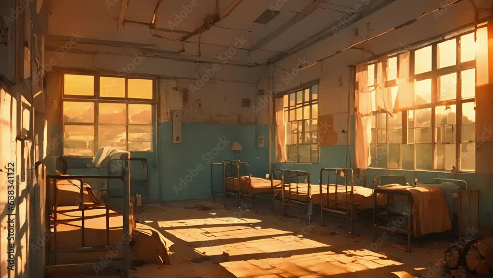 sets behind horizon, abandoned asylum comes alive with eerie shadows ...