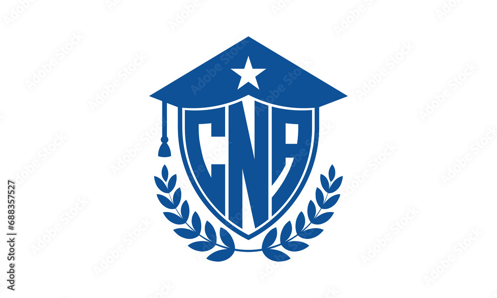 CNA three letter iconic academic logo design vector template. monogram ...