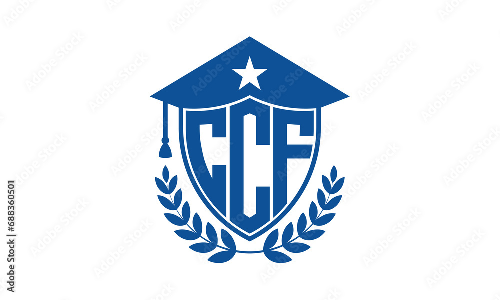 Vetor de CCF three letter iconic academic logo design vector template ...