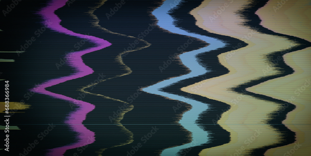 Glitched flickering background, exhibiting distortion, noise, and ...