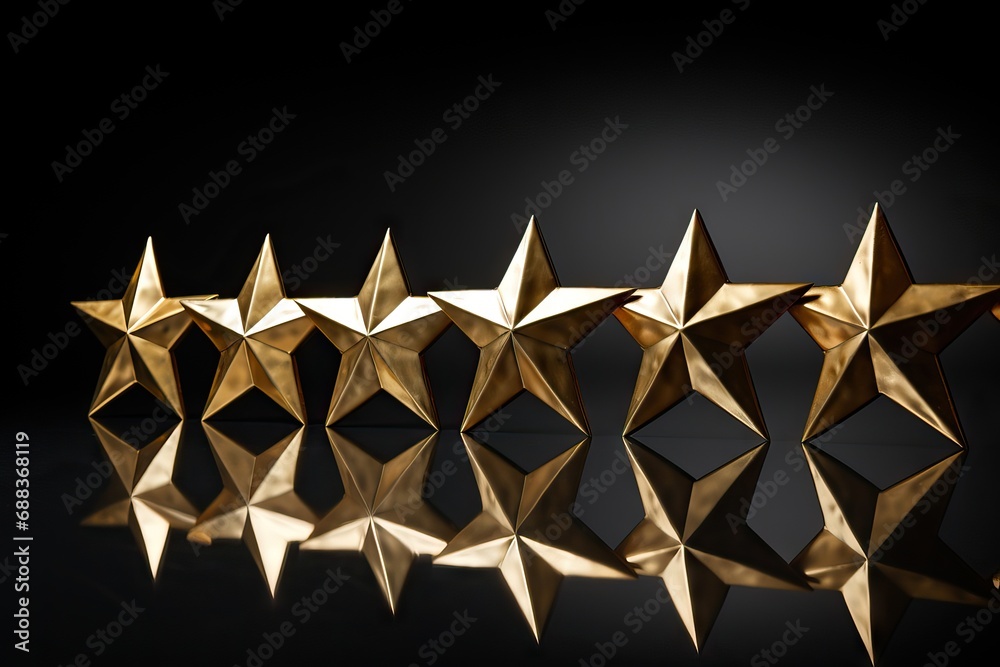 Stockillustratie Stars Golden 6 Service Customer Excellent gold star ...