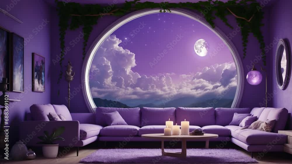 animated virtual backgrounds, stream overlay loop, cozy lo-fi living ...