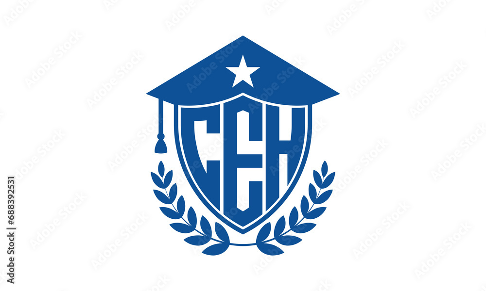 CEH three letter iconic academic logo design vector template. monogram ...