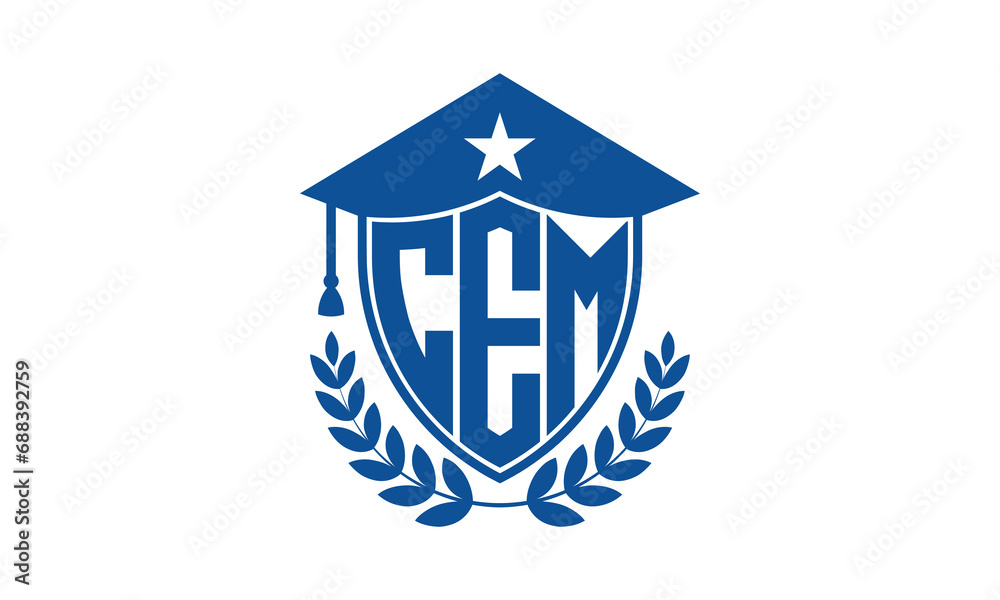 CEM three letter iconic academic logo design vector template. monogram ...