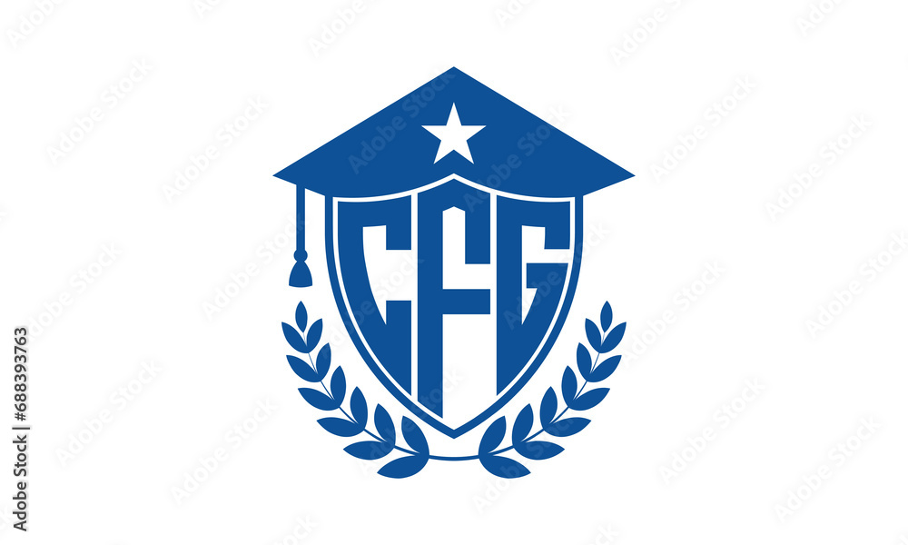 CFG three letter iconic academic logo design vector template. monogram ...