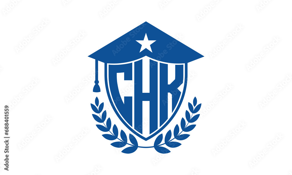 CHK three letter iconic academic logo design vector template. monogram ...