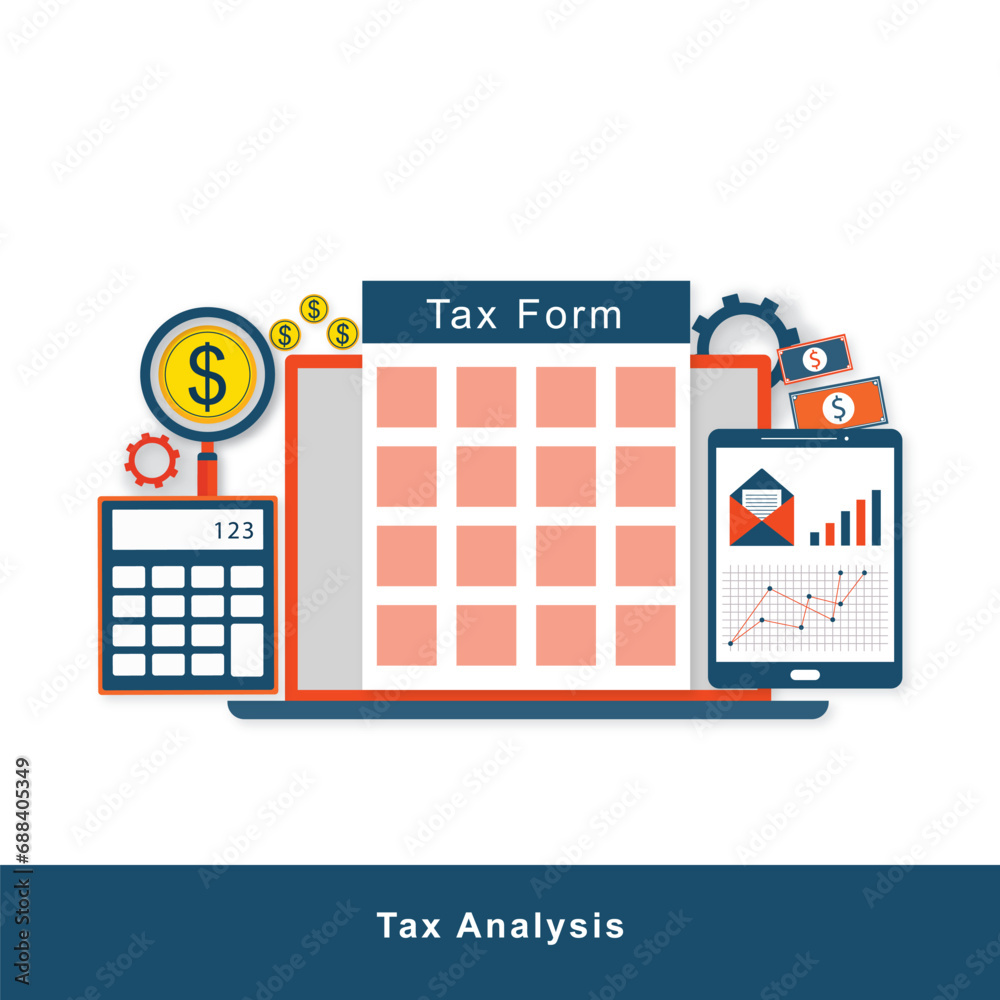 Tax payment concept. State Government taxation, calculation of tax ...