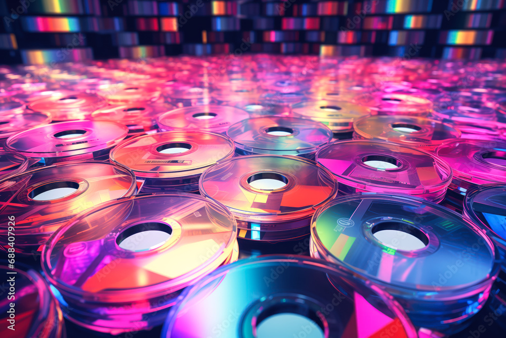 Piles of CDs, 1990s aesthetic, retro nostalgia, old vintage technology ...