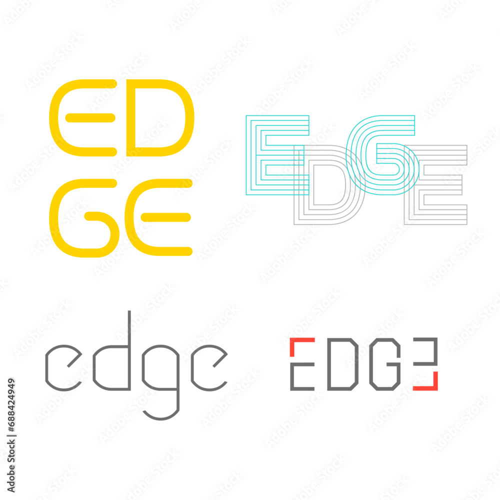 edge logo set edge design alphabet font lettering vector typography ...