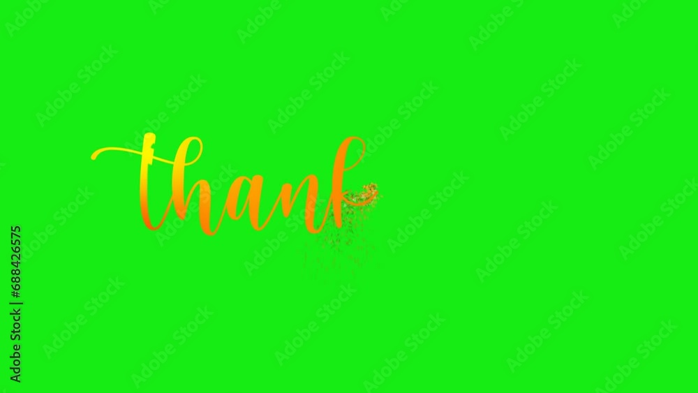 Animated thank you Luxury cinematic on green screen , Thank you text in ...