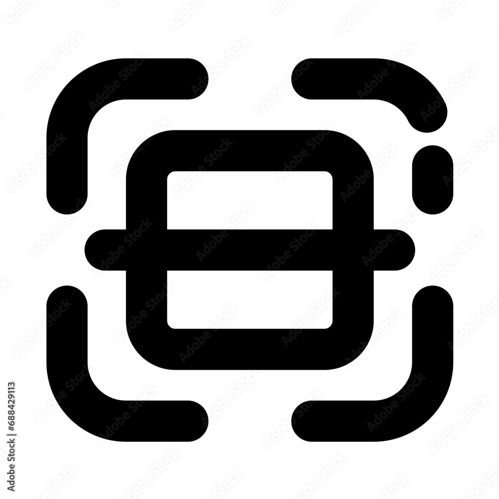 scanner line icon, scan outline vector sign, linear style pictogram ...