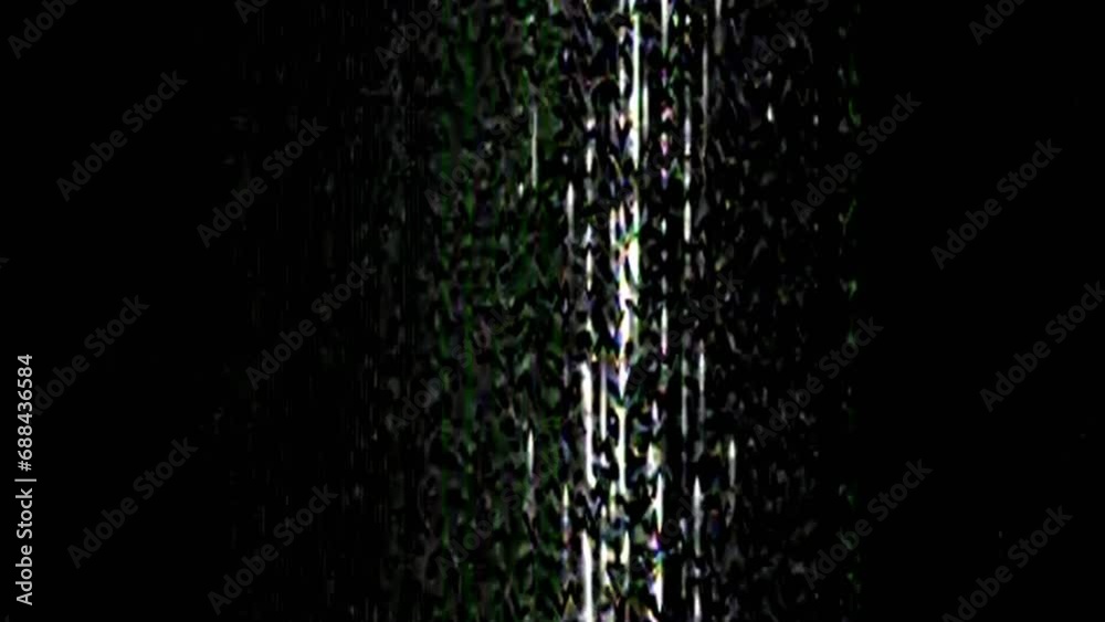 Grain noise. Real analog glitch. VHS damage. White green color ...