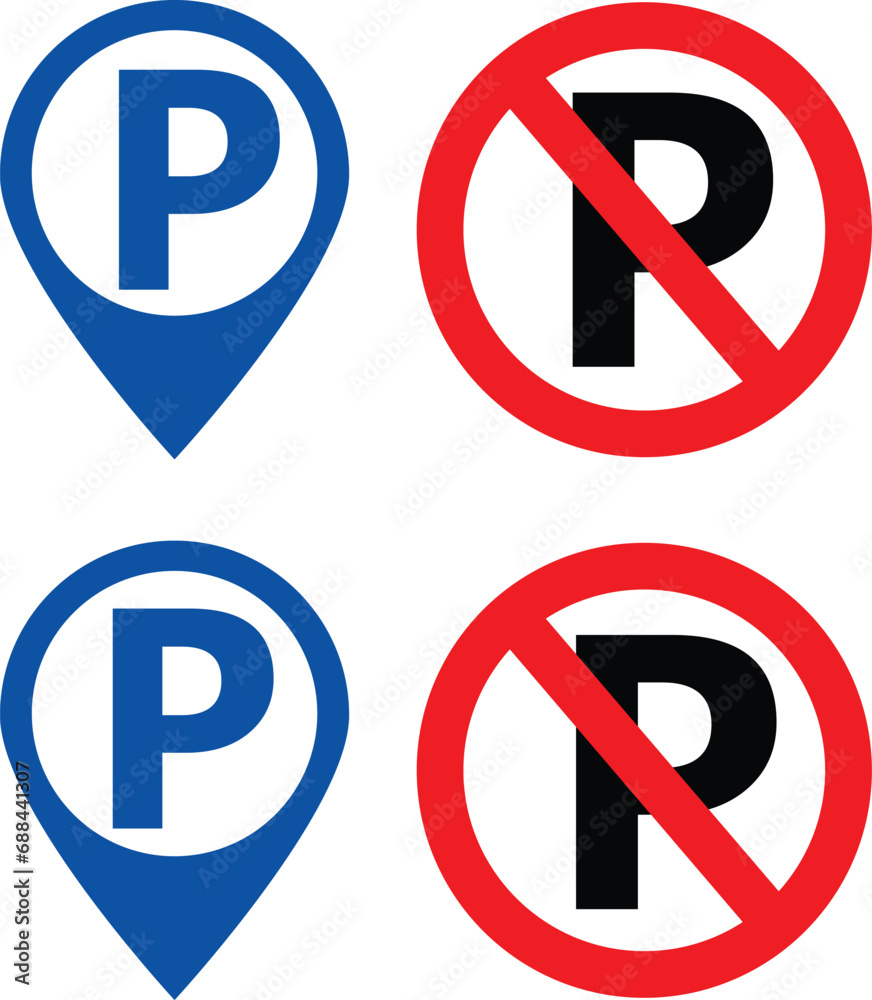 no parking sign and parking sign vector Stock Vector | Adobe Stock