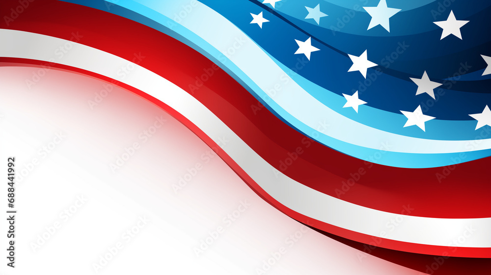 Patriotic American Backdrop: USA Political Vector Design in Red, White ...