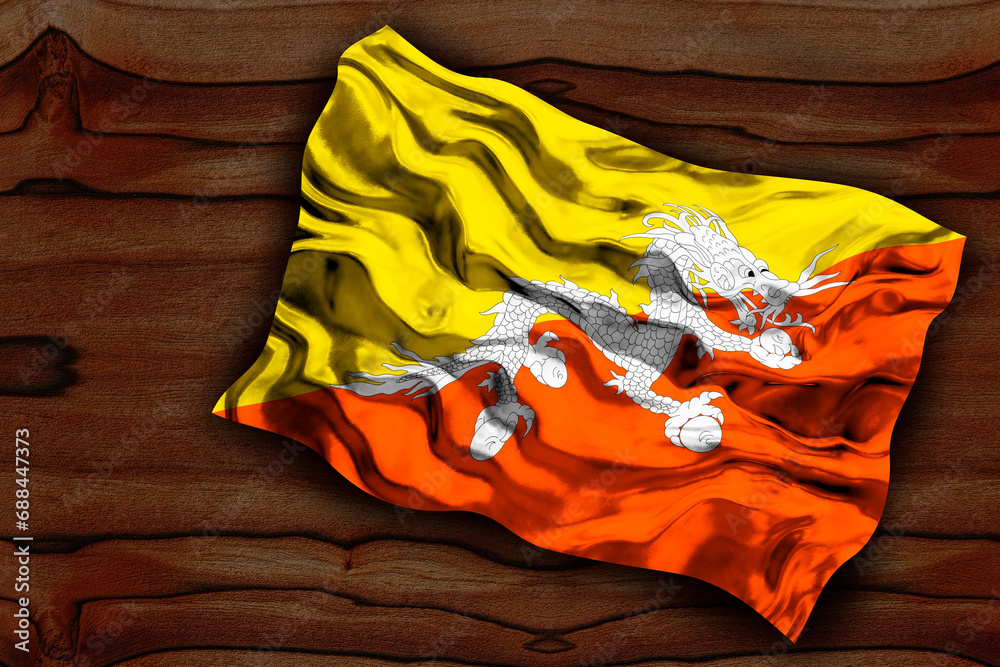 National flag of Bhutan. Background with flag of Bhutan Stock ...