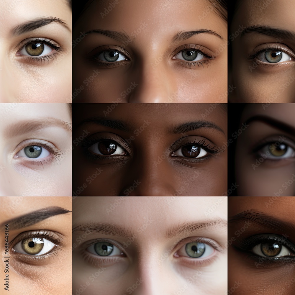 Iris. Diversity of eye colors. Vision. Pupil. Eyelash. Makeup. Series ...