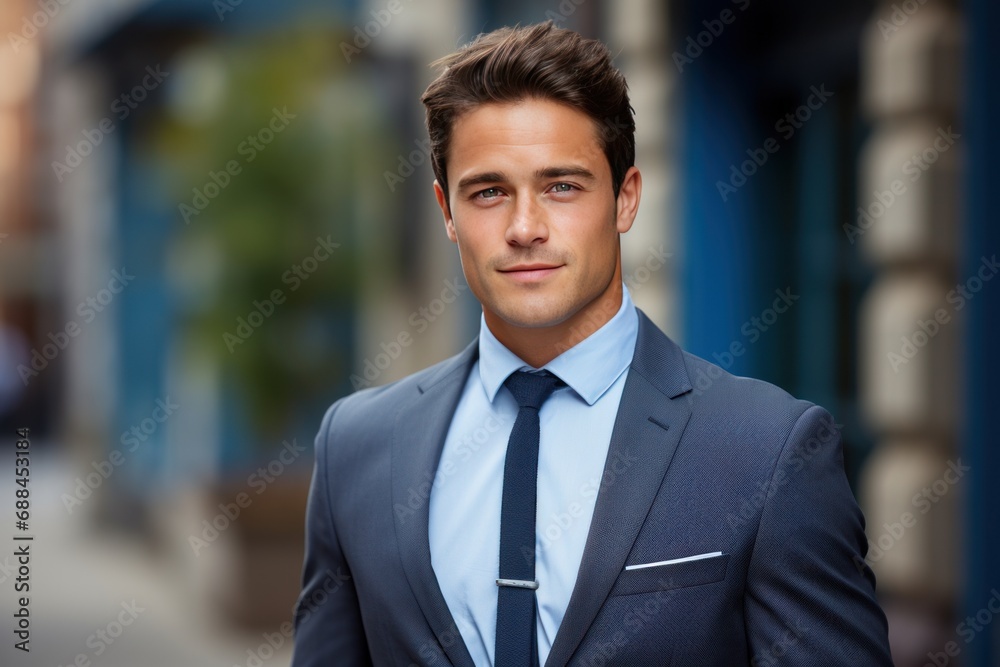 Photograph of a handsome young male model office worker or business man ...