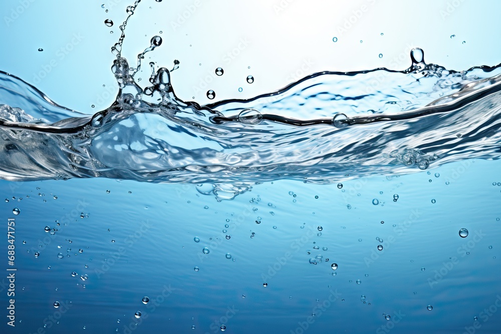 White Isolated Water Transparent Flowing Splashing surface wave ...