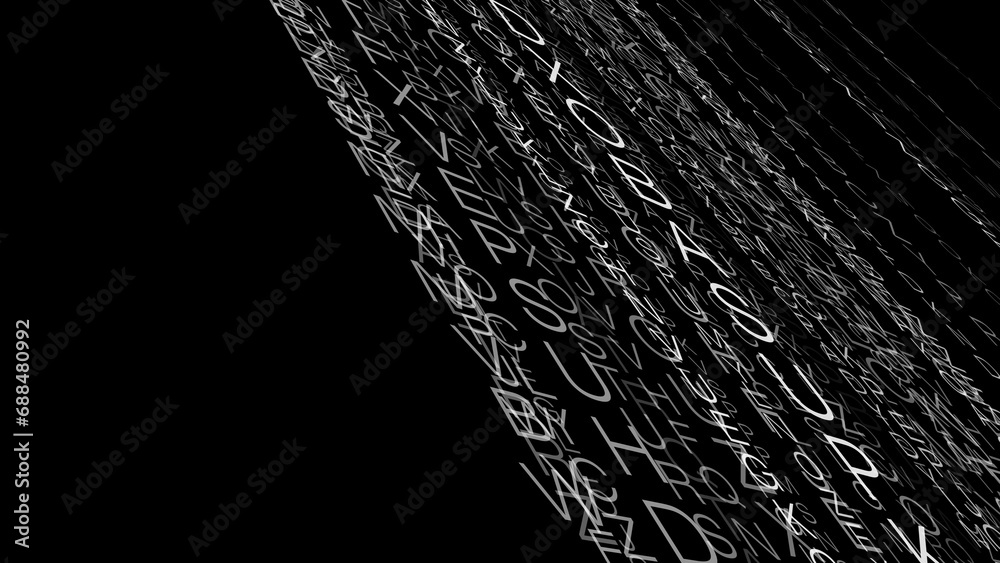 Typographic Background Unpredictable Composition Of Encrypted Letters Creates Dynamic Letter