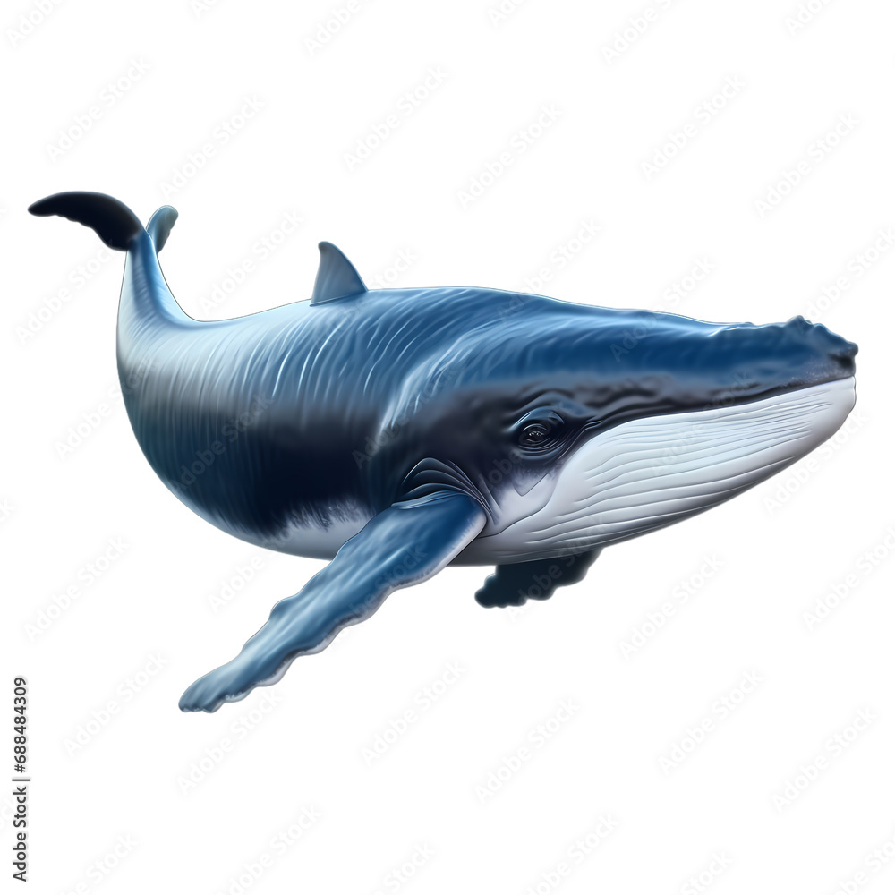 Blue whale isolated on transparent background Stock Illustration ...