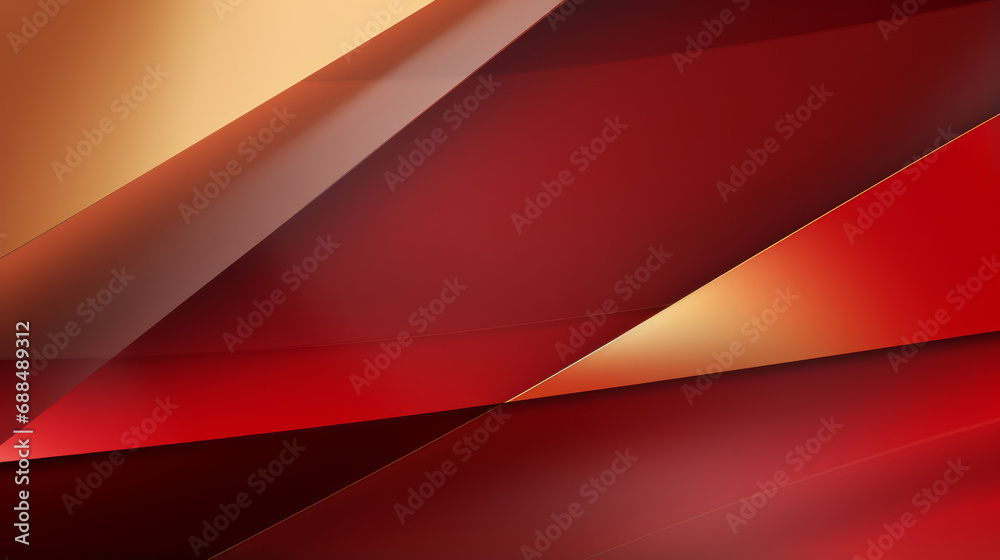 Abstract red and gold geometric shapes on modern festive background ...