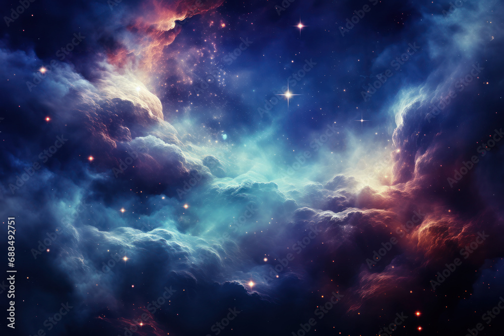 A celestial-themed design, featuring stars and galaxies, offering a ...