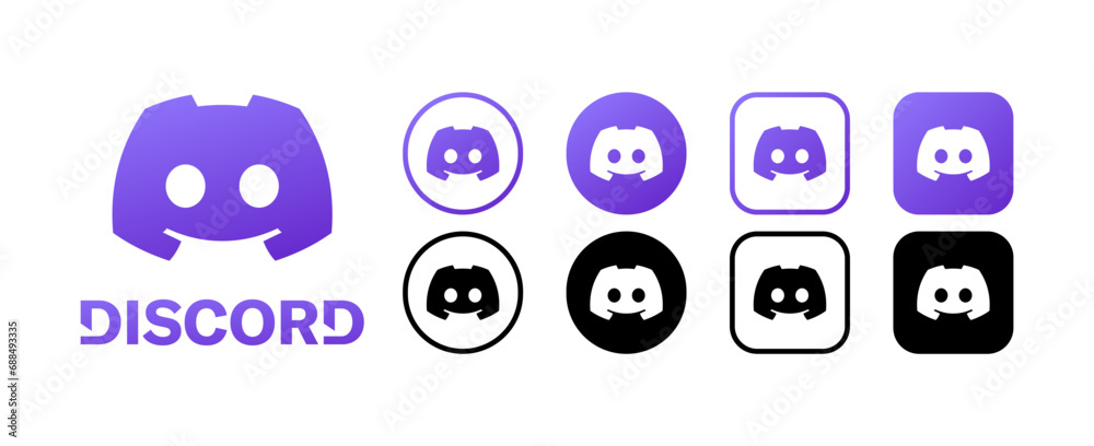 Discord social media logo icons. Editorial social media Discord logos ...