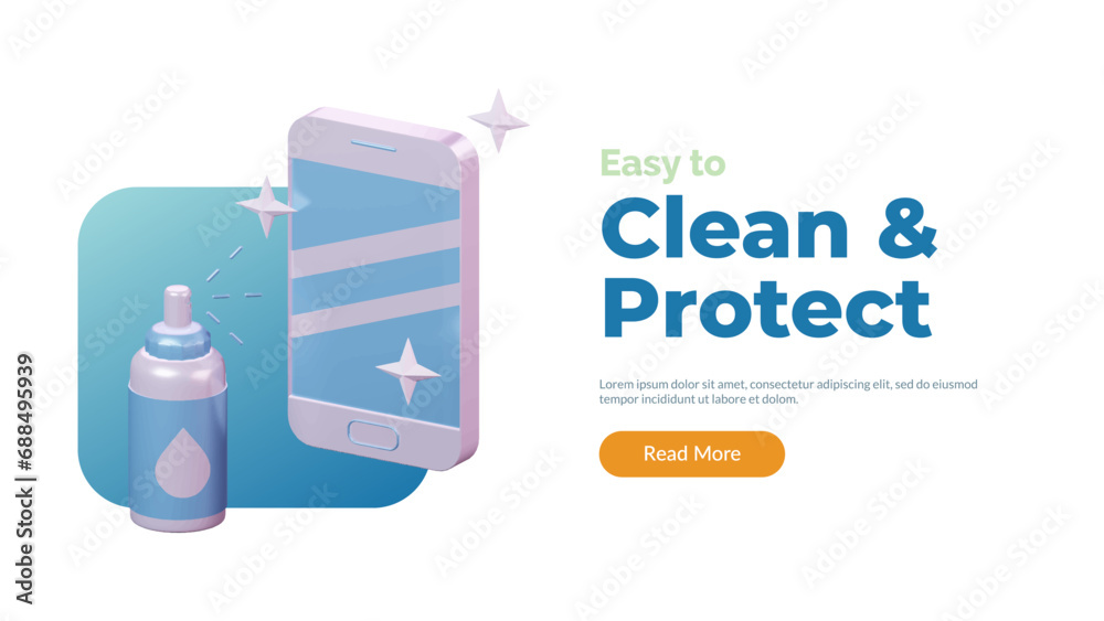 3d Cleaning mobile phone icon. pharmacy medical and healthcare social ...