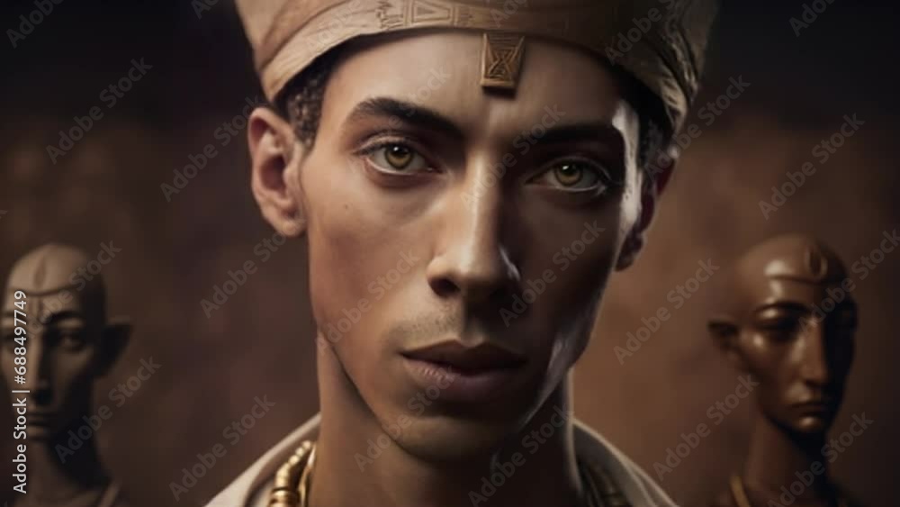 Egyptian pharaoh, a dark-skinned man with a piercing gaze. History of ...