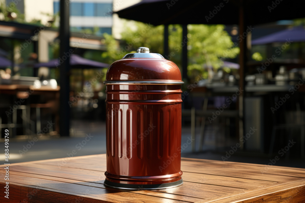 The immaculate condition of a trash bin with a tightly sealed lid ...