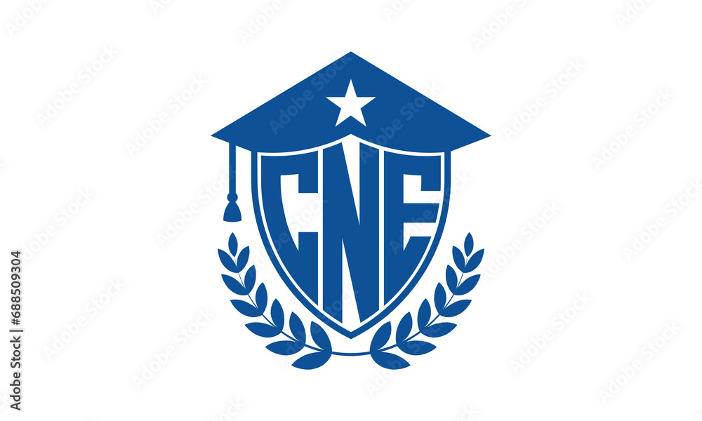 Vetor de CNE three letter iconic academic logo design vector template ...