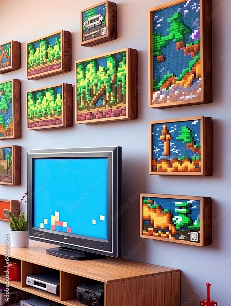Retro Glory: 8-Bit Pixel Art Wall Prints for a Nostalgic Gaming ...