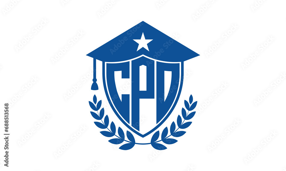 CPO three letter iconic academic logo design vector template. monogram ...