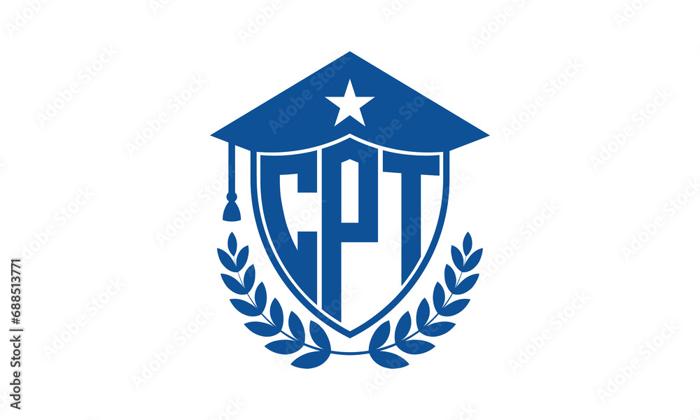 Vetor de CPT three letter iconic academic logo design vector template ...