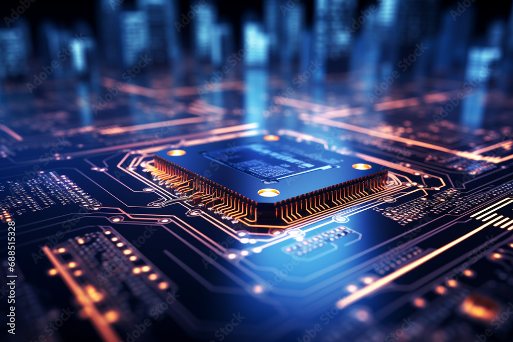 Computer chips Semiconductor and circuit board with Technology ...