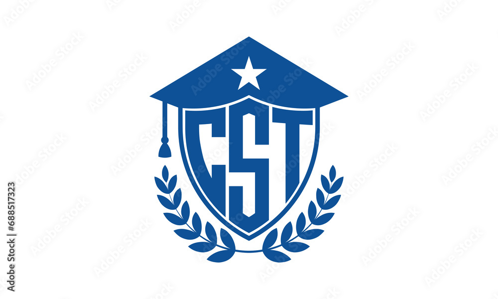 Vecteur Stock CST three letter iconic academic logo design vector ...