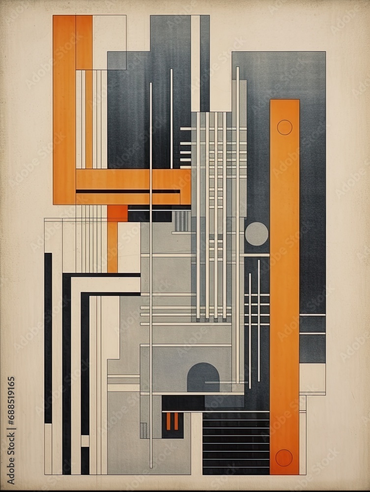Bauhaus Print: Architectural Elements Unveiled Through Dominant ...