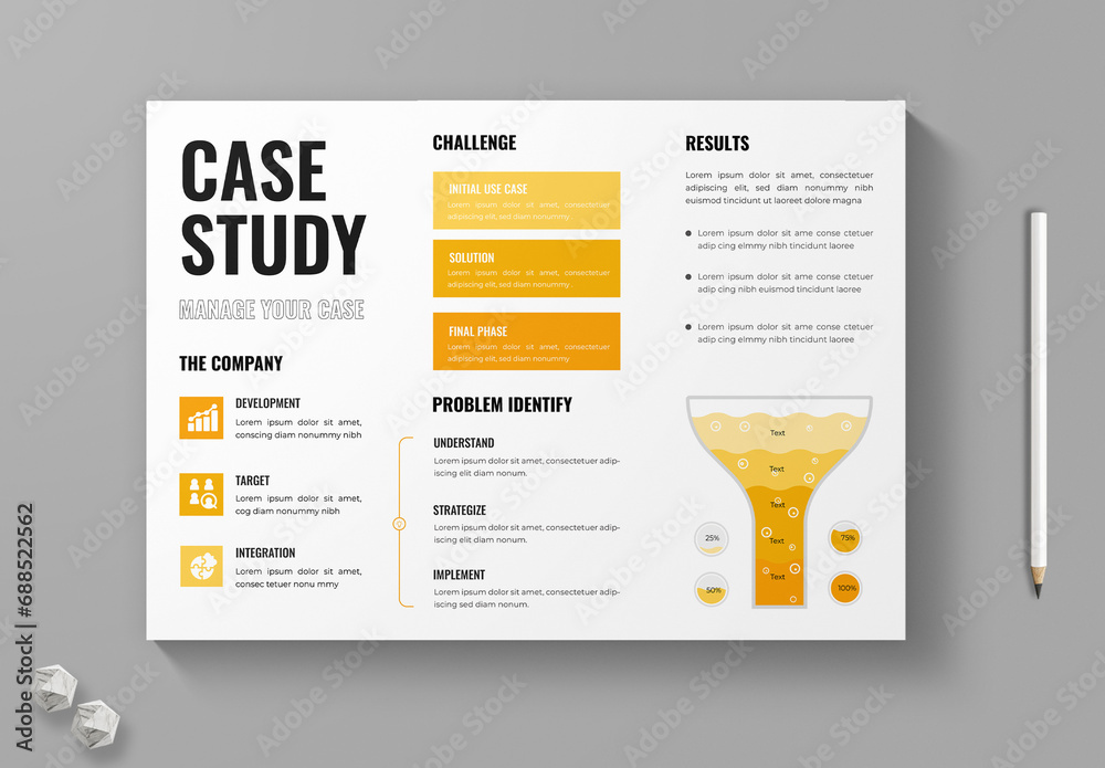 Case Study Design Layout Stock Template | Adobe Stock