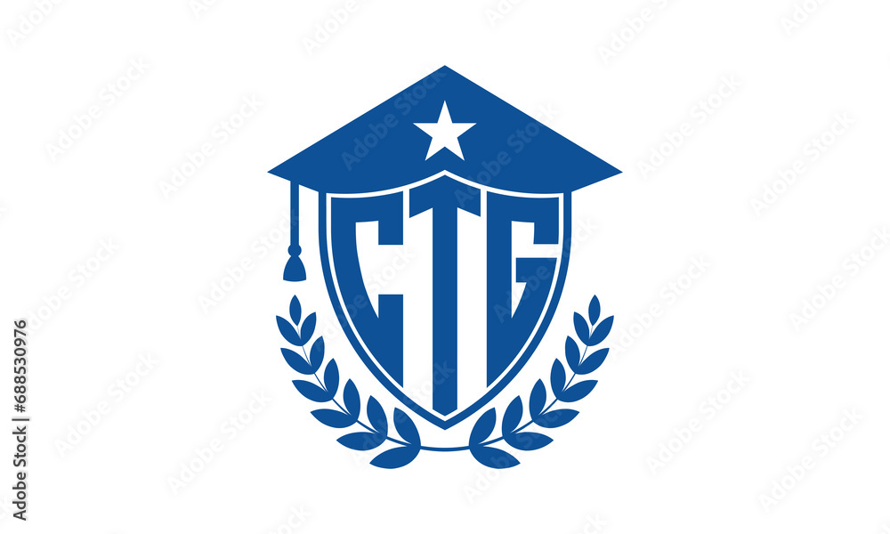 CTG three letter iconic academic logo design vector template. monogram ...