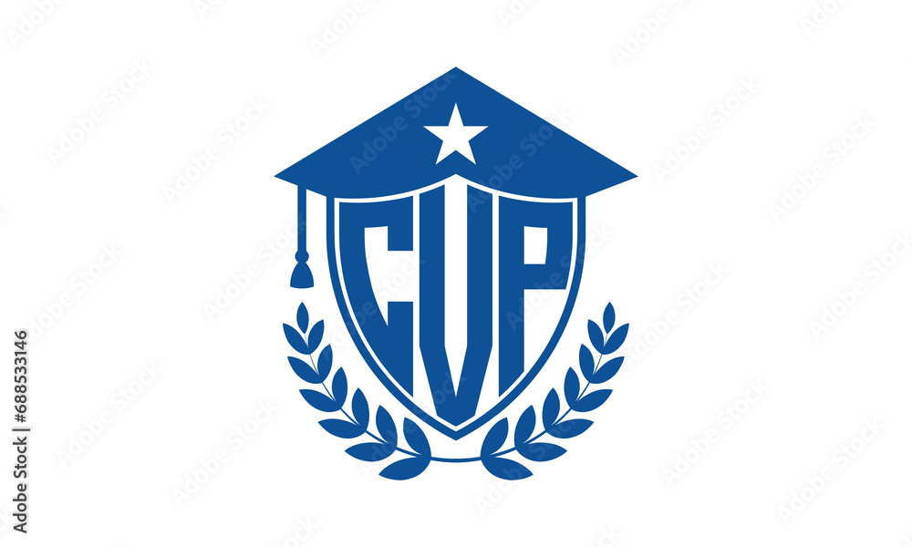 CVP three letter iconic academic logo design vector template. monogram ...