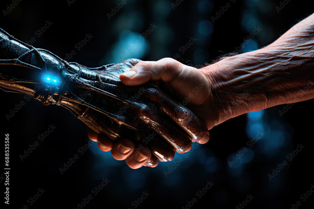 Human and alien shaking hands. Extraterrestrial contact concept Stock ...