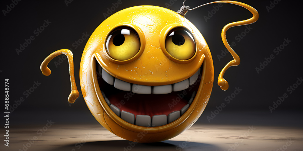3d rendered illustration of an monster,Emoji smile,Happy smiley emoji ...