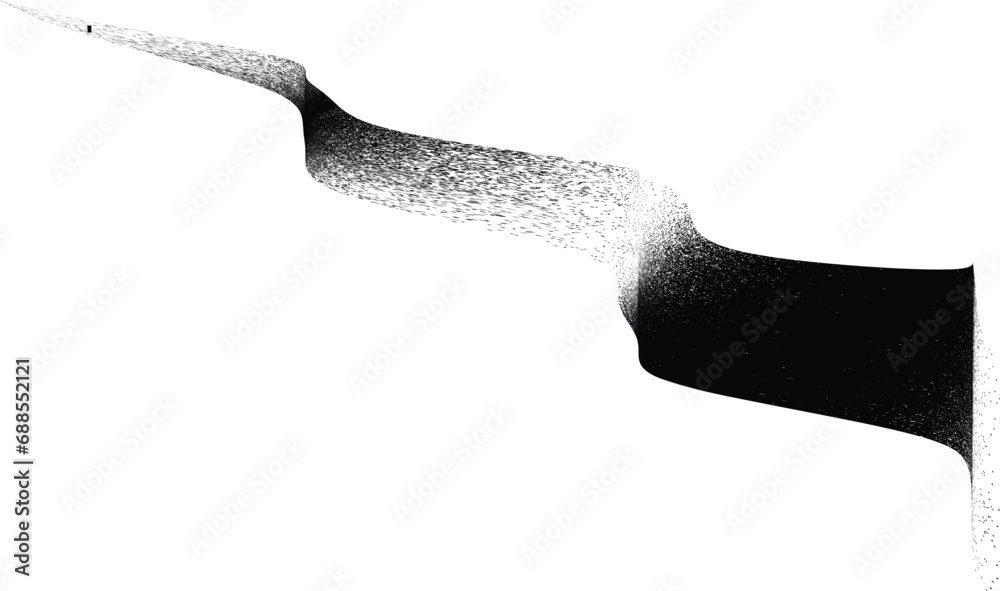 Sprayed black wavy line .Graffiti art design . Noise dispersion logo ...