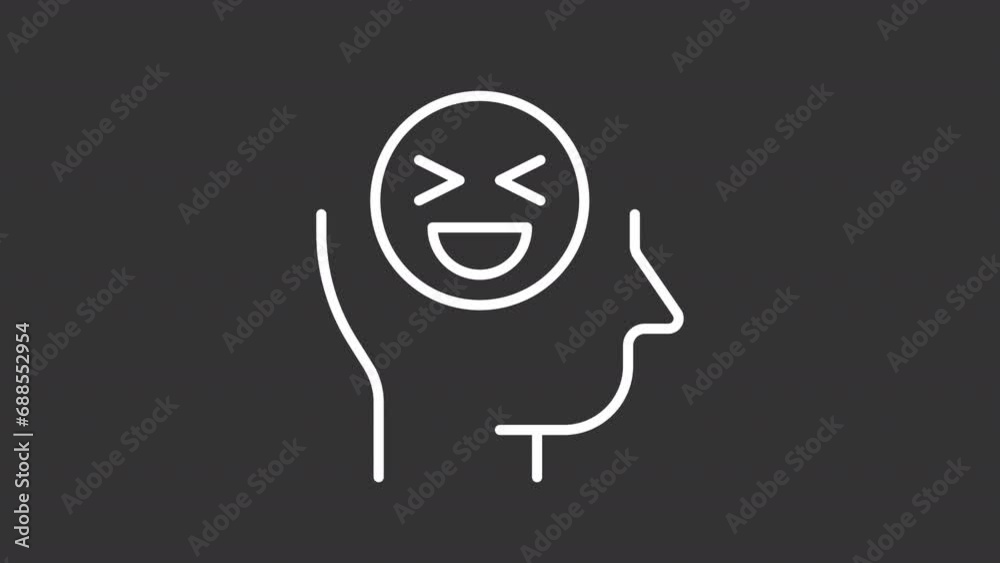 Positive mindset animation library. Mind and emotions animated white ...