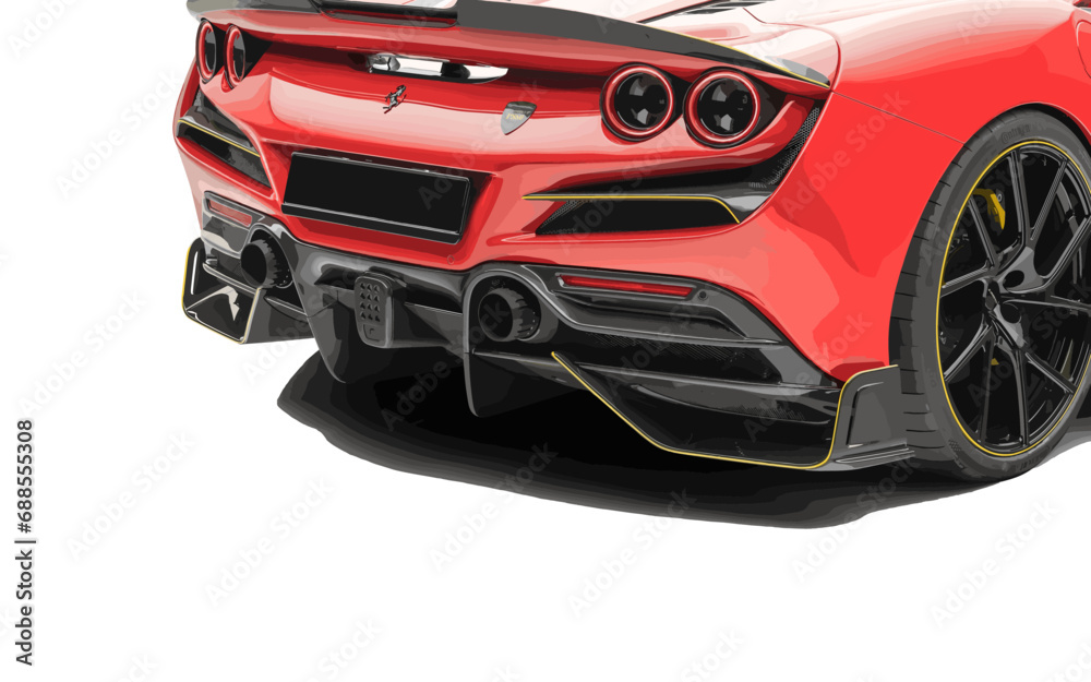 Sport car Ferrari F8 Soft Kit. Red Ferrari F8 Soft Kit auto icon ...