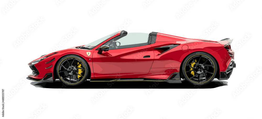 Sport car Ferrari F8 Soft Kit. Red Ferrari F8 Soft Kit auto icon ...