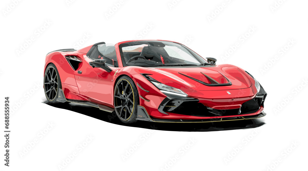 Ferrari red sport car icon. Editorial red sport car Ferrari F8 Soft Kit ...